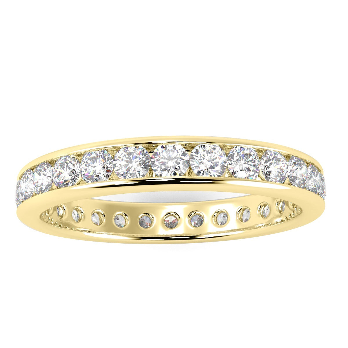 1.00CT NATURAL ROUND DIAMOND CHANNEL SET FULL ETERNITY RING FOR WOMEN'S