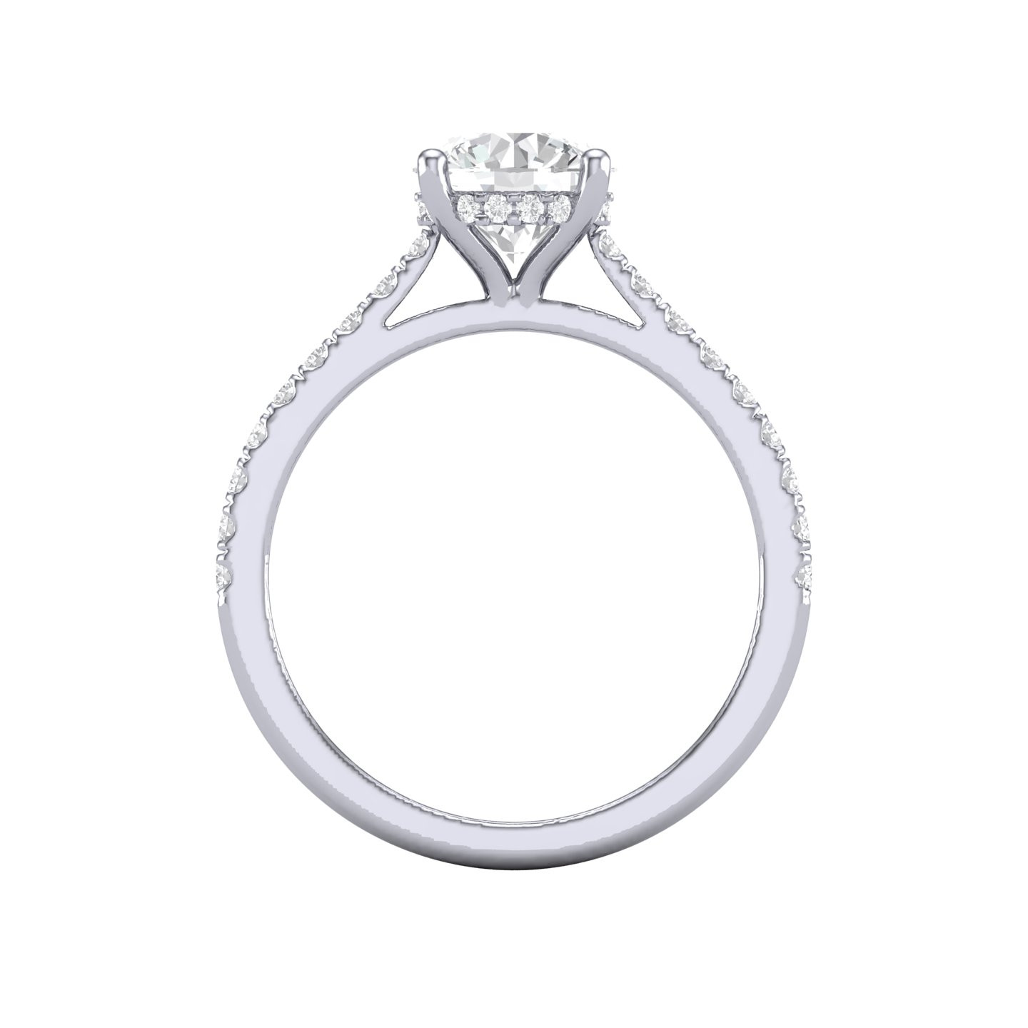Round Diamond Hidden Halo Engagement Ring